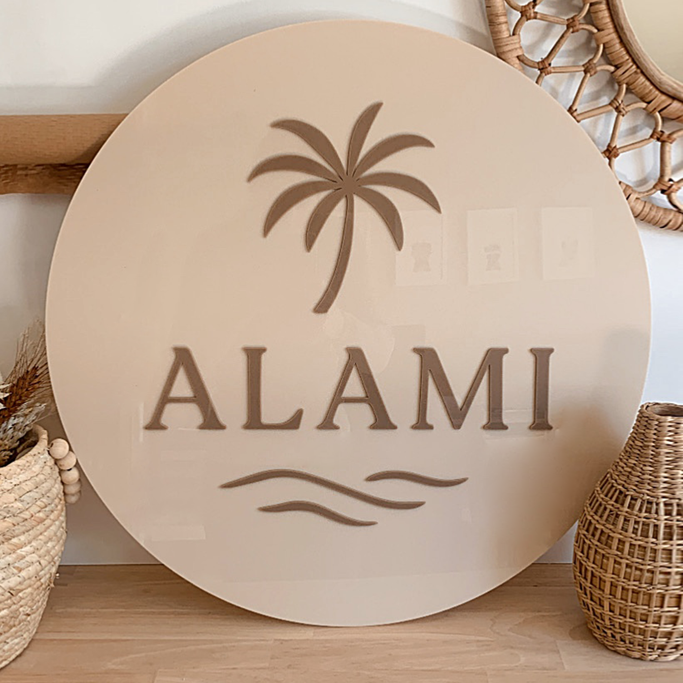 Acrylic Round Logo Signage – Inked And Etched